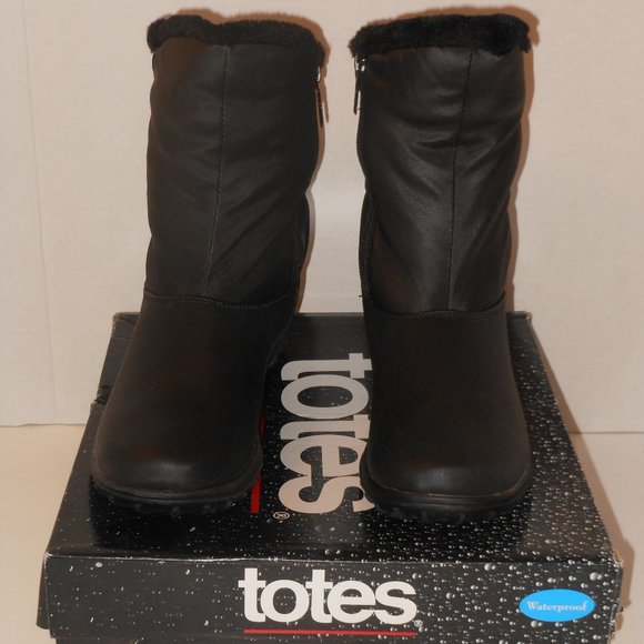 totes | Shoes | Totes Waterproof Black Short Boots Size 9 Medium | Poshmark